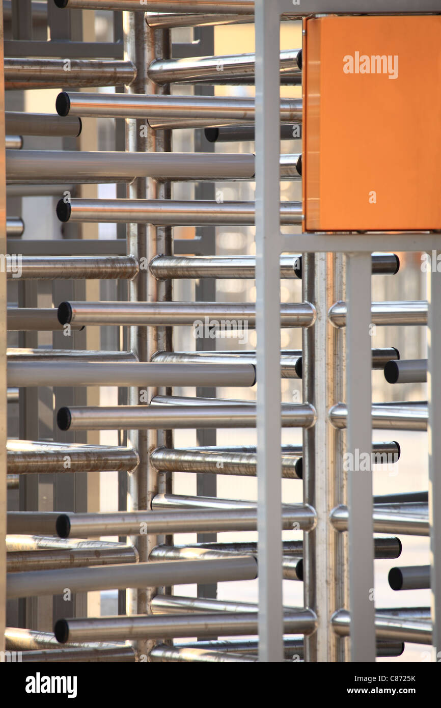 security turnstile outdoor metal controll Stock Photo - Alamy