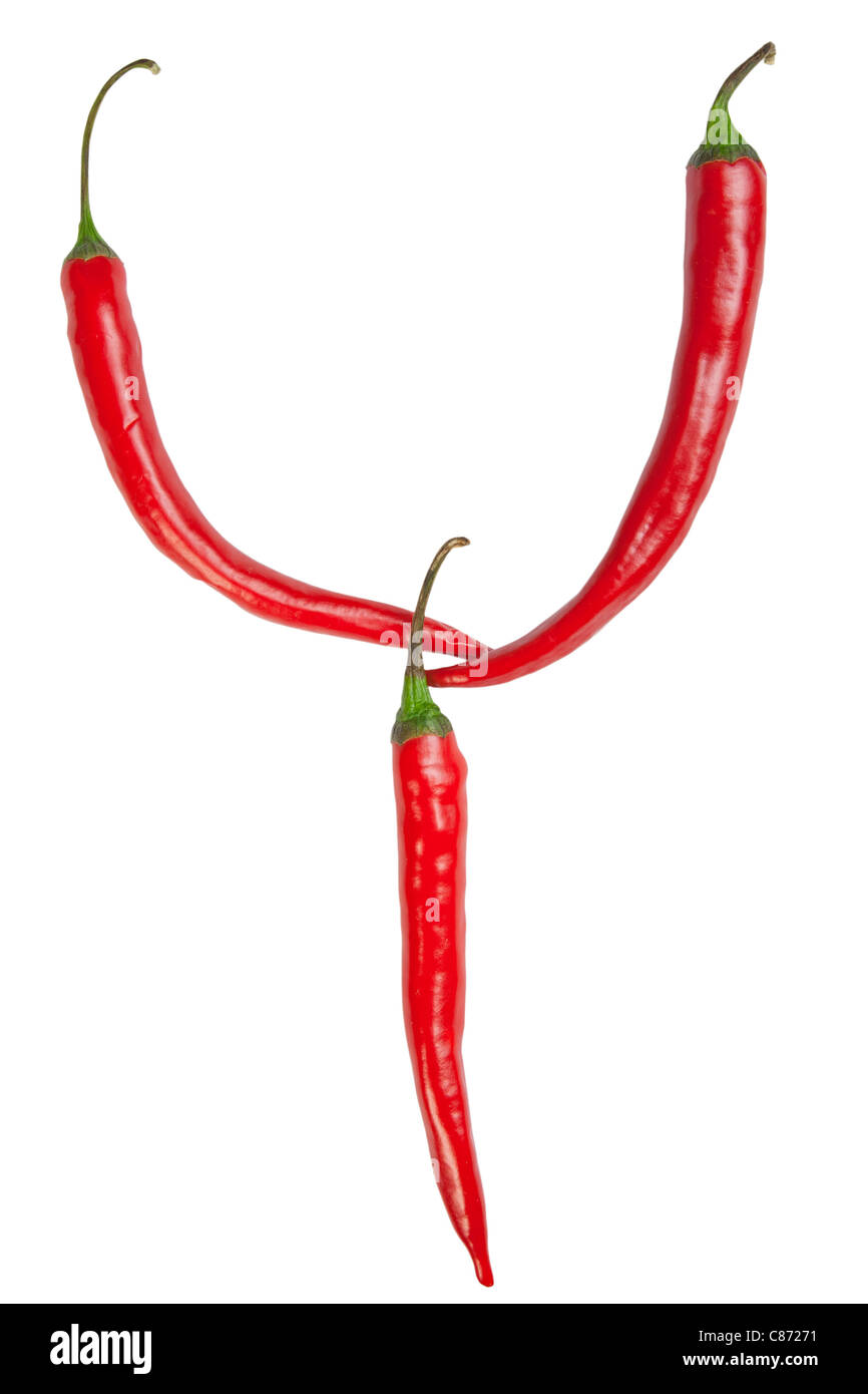 Y letter made from chili, with clipping path Stock Photo - Alamy