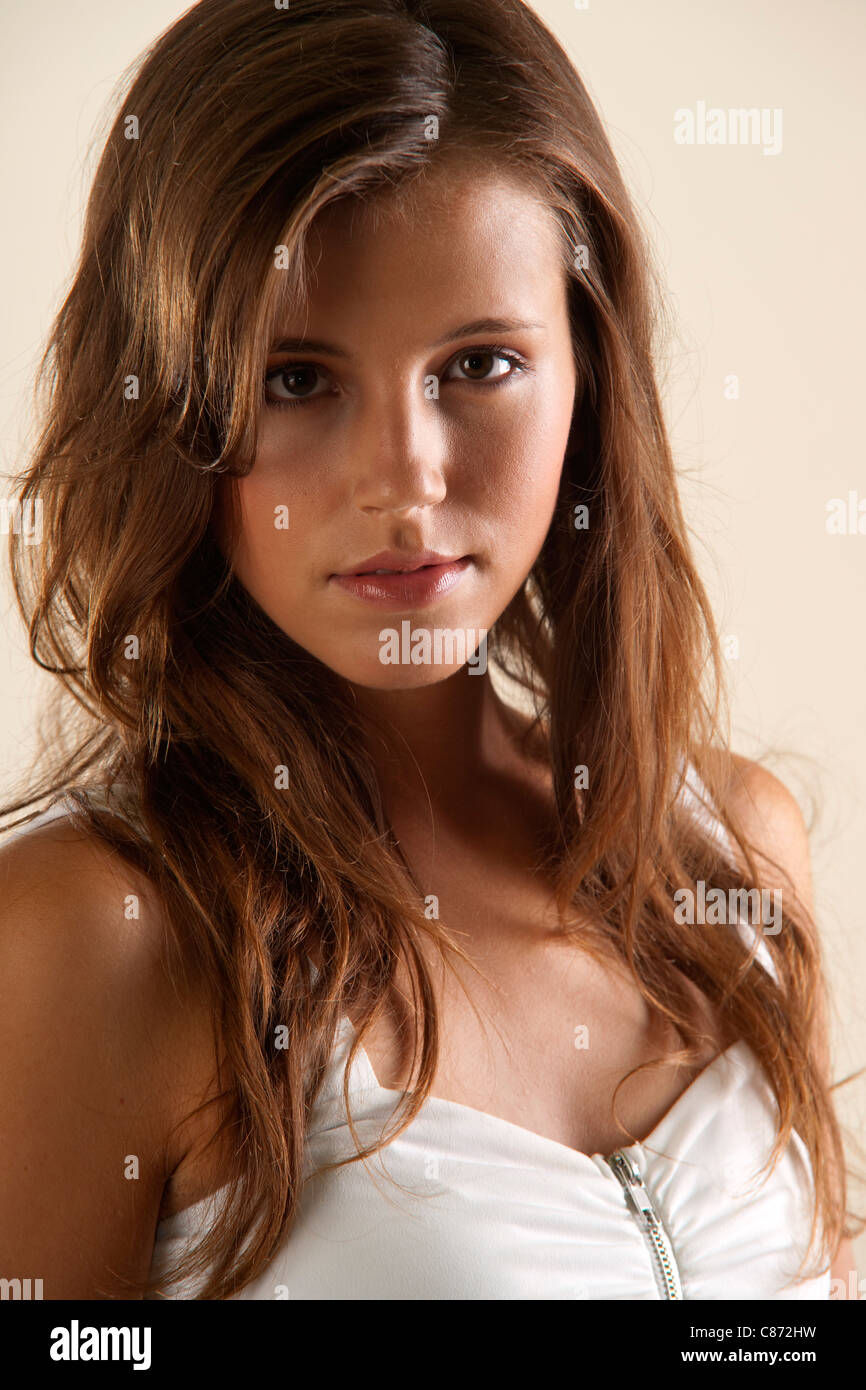 Portrait of Young Woman Stock Photo - Alamy