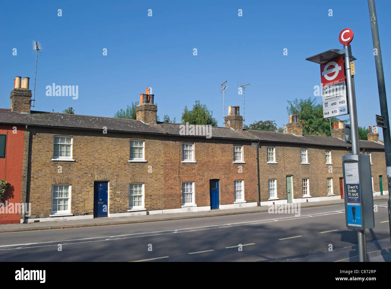 row of victorian cottages, built 1831, in east twickenham, middlesex ...