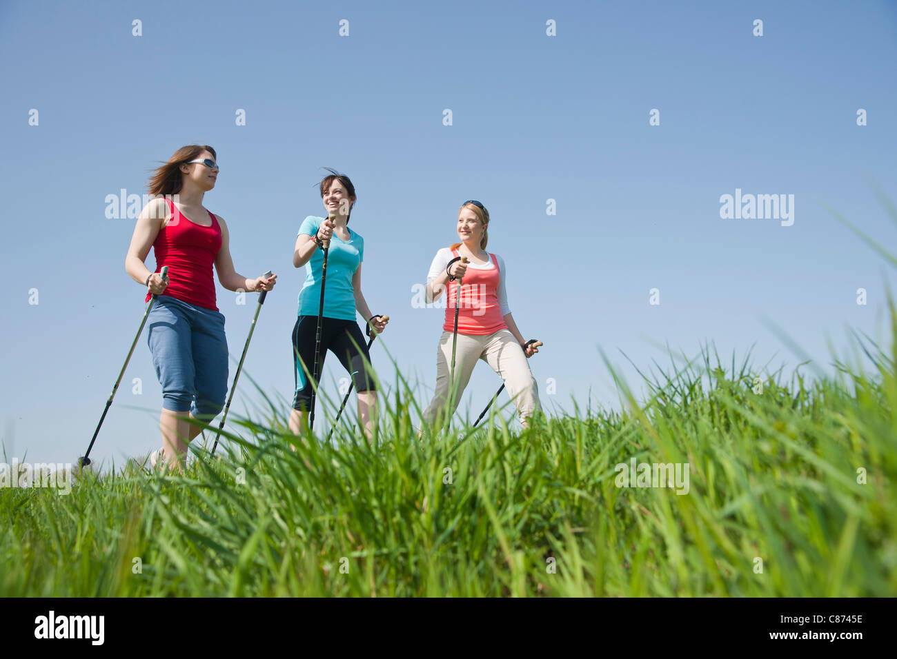 Young Women Hiking Stock Photo - Alamy