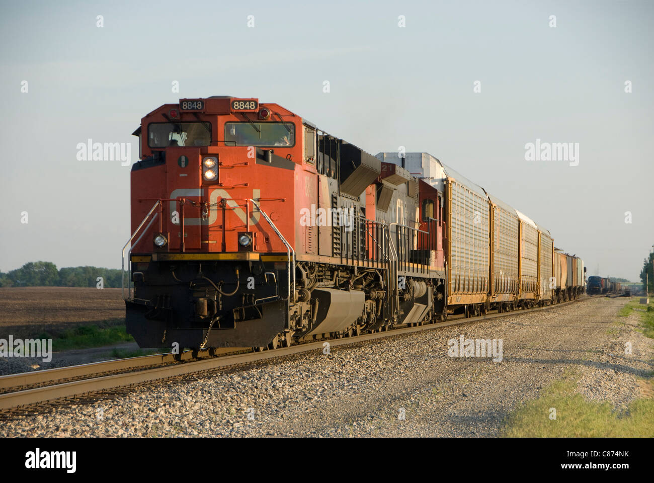 Freight train engine on rails hi-res stock photography and images - Alamy