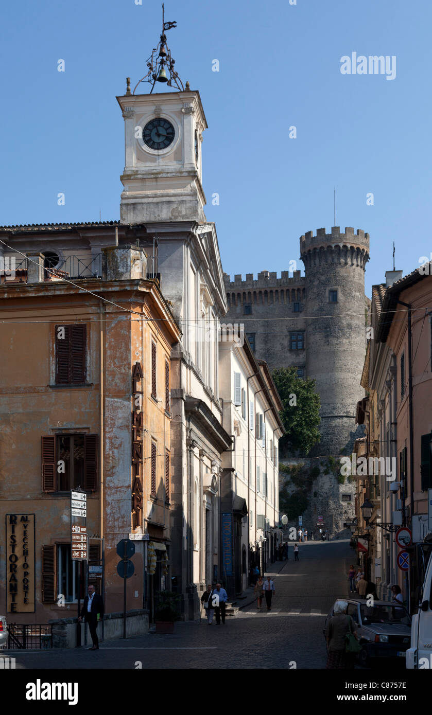 The historic centre of Bracciano and a view of the castle Castello ...
