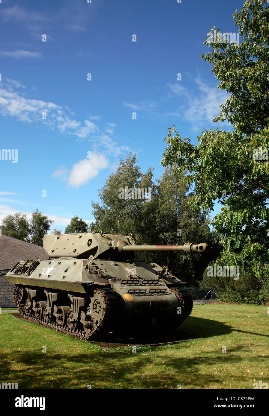 Belgium Bastogne American war memorial WW2 Tank Stock Photo - Alamy