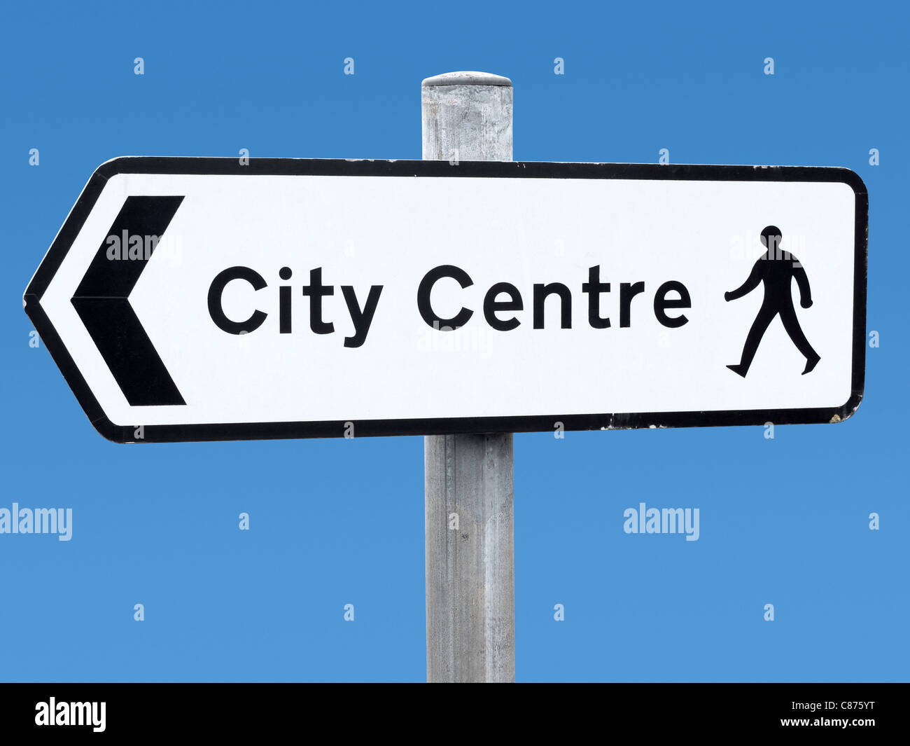 English city centre direction sign Stock Photo - Alamy