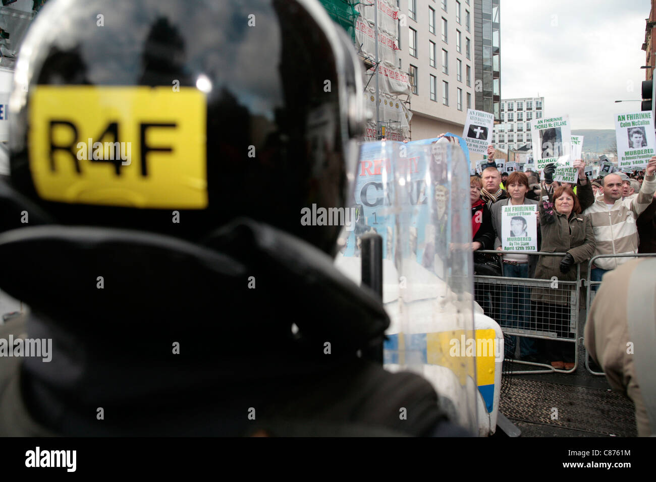 Police with shield hi-res stock photography and images - Alamy