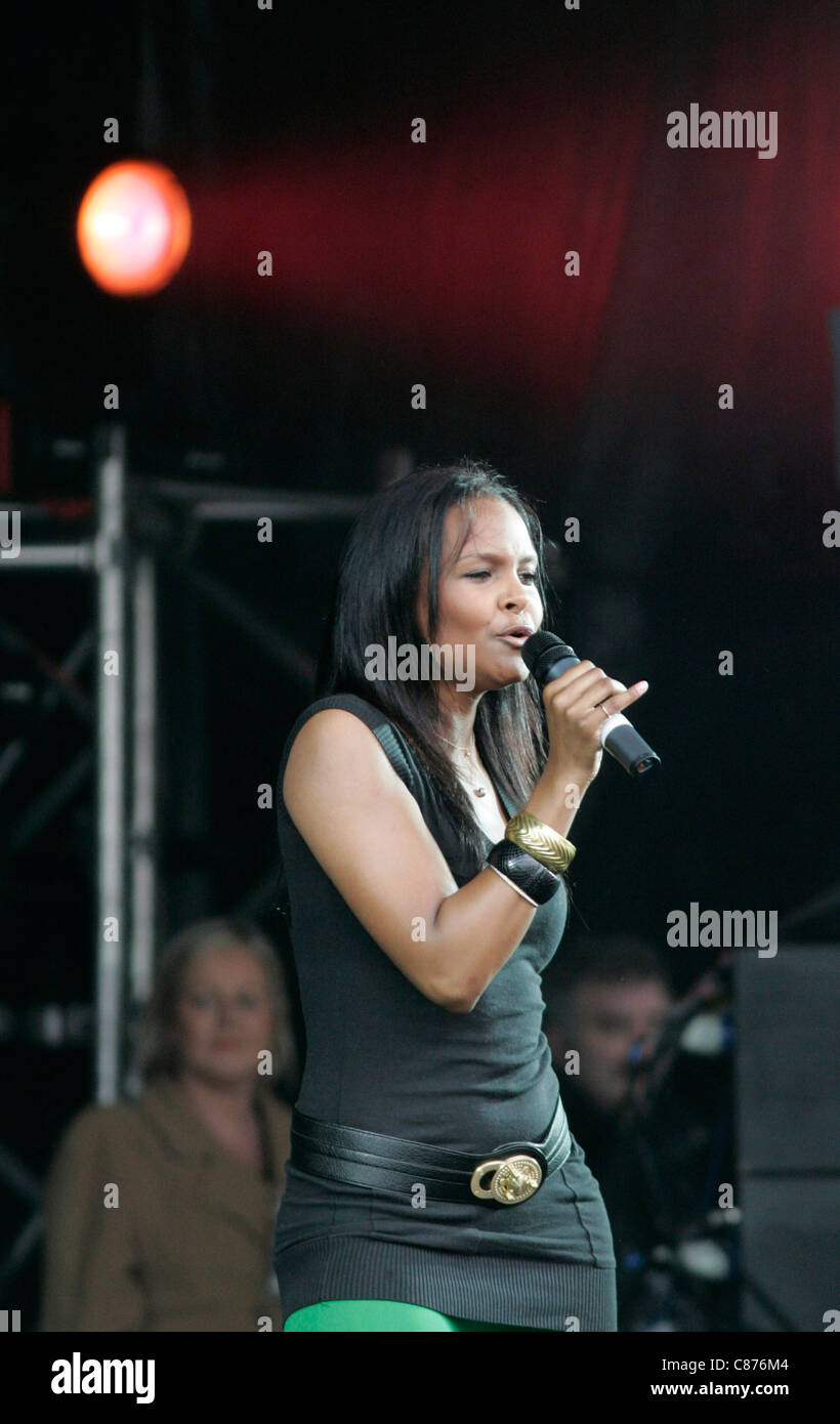 Samantha Mumba on stage at the St Patricks Day Concert, Belfast Stock ...