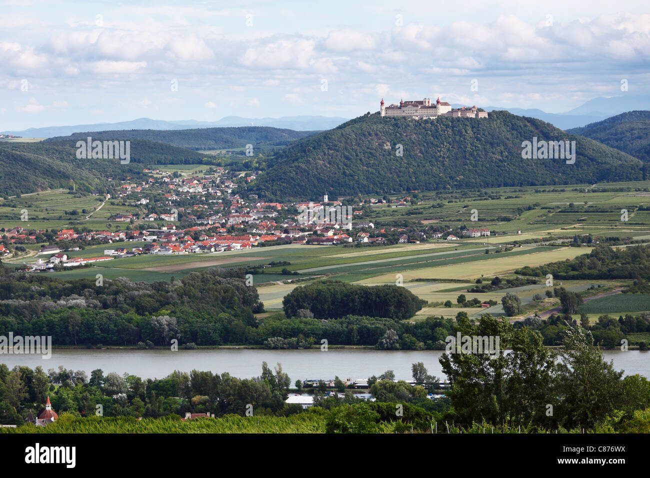 Austria, Lower Austria, Wachau, Furth bei Goettweig, View of Goettweig ...