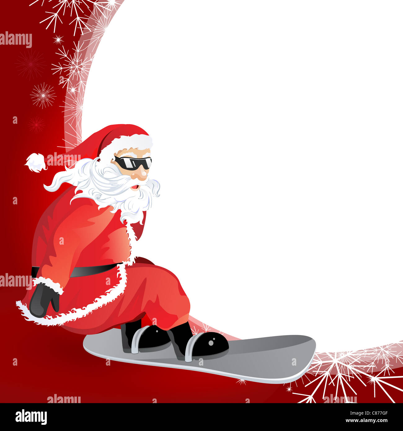Santa on snowboard Stock Photo - Alamy