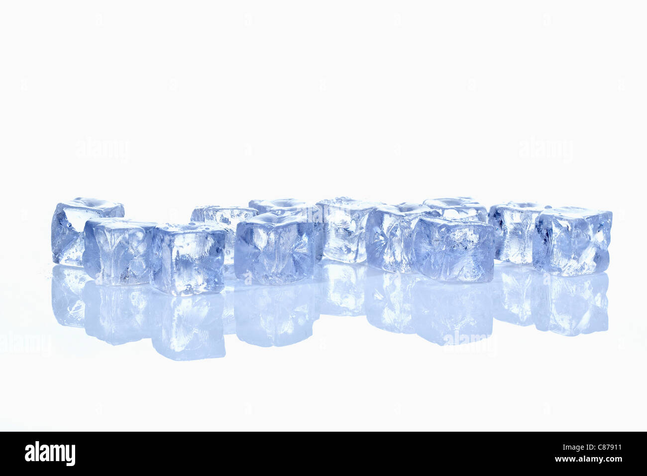 Ice cubes with reflection on glass Stock Photo - Alamy