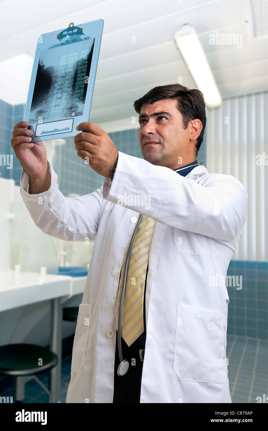 Doctor looking at a digital scan Stock Photo - Alamy