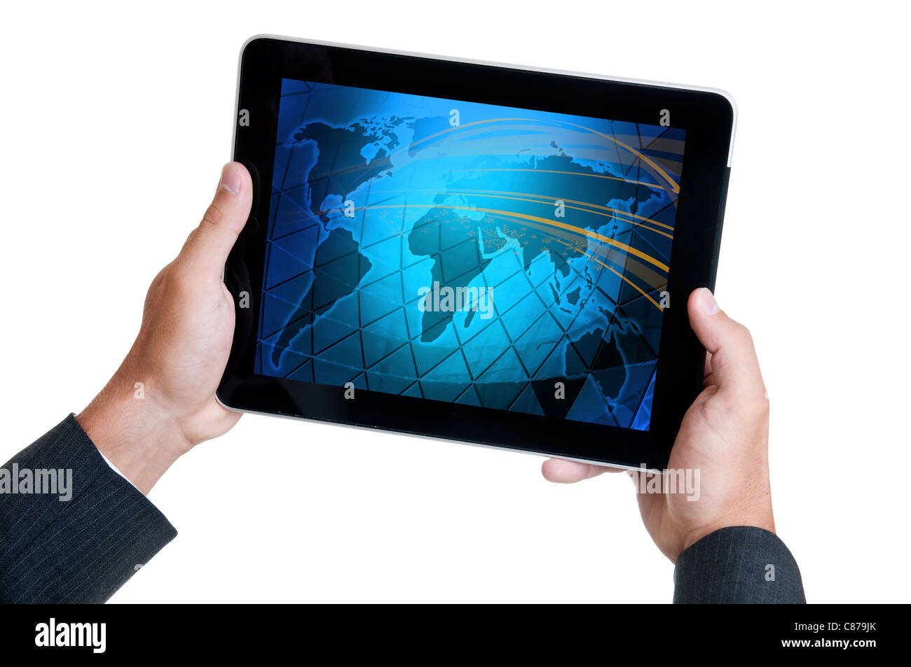 Hands holding a tablet or a Pad Stock Photo - Alamy