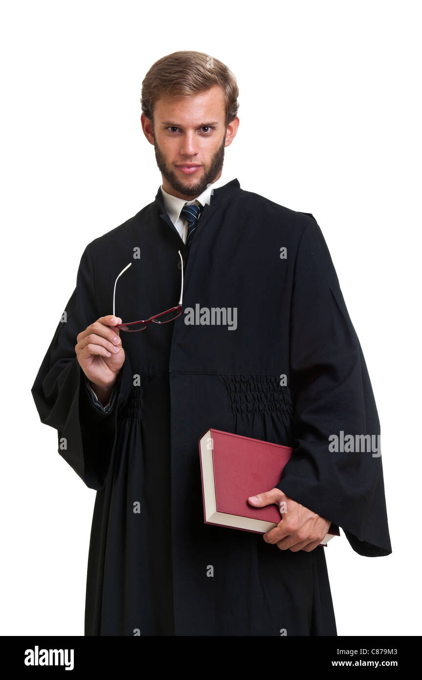 Young lawyer dressed with a toga isolated in white Stock Photo - Alamy