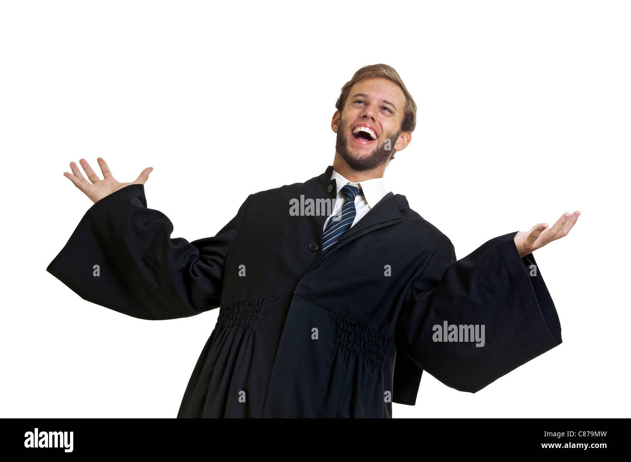 Young lawyer dressed with a toga isolated in white Stock Photo - Alamy