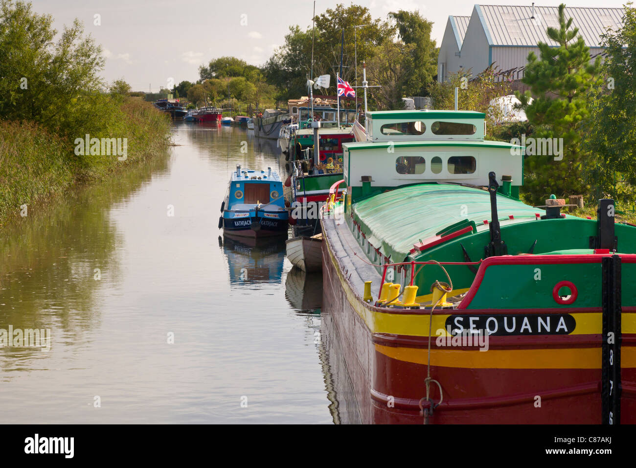 Residential barge moored on the River Hull, Beverley, East Yorkshire ...