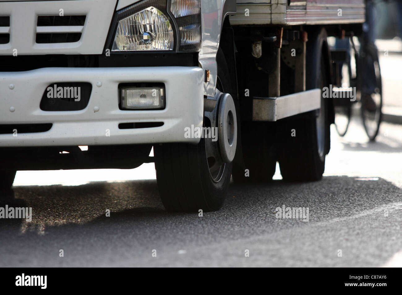 Low level view truck wheels hi-res stock photography and images - Alamy