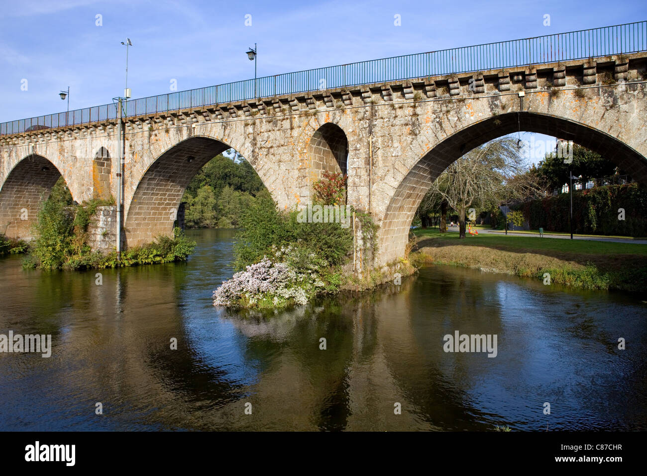 ancient roman bridge of Ponte da Barca in the north of portugal Stock ...