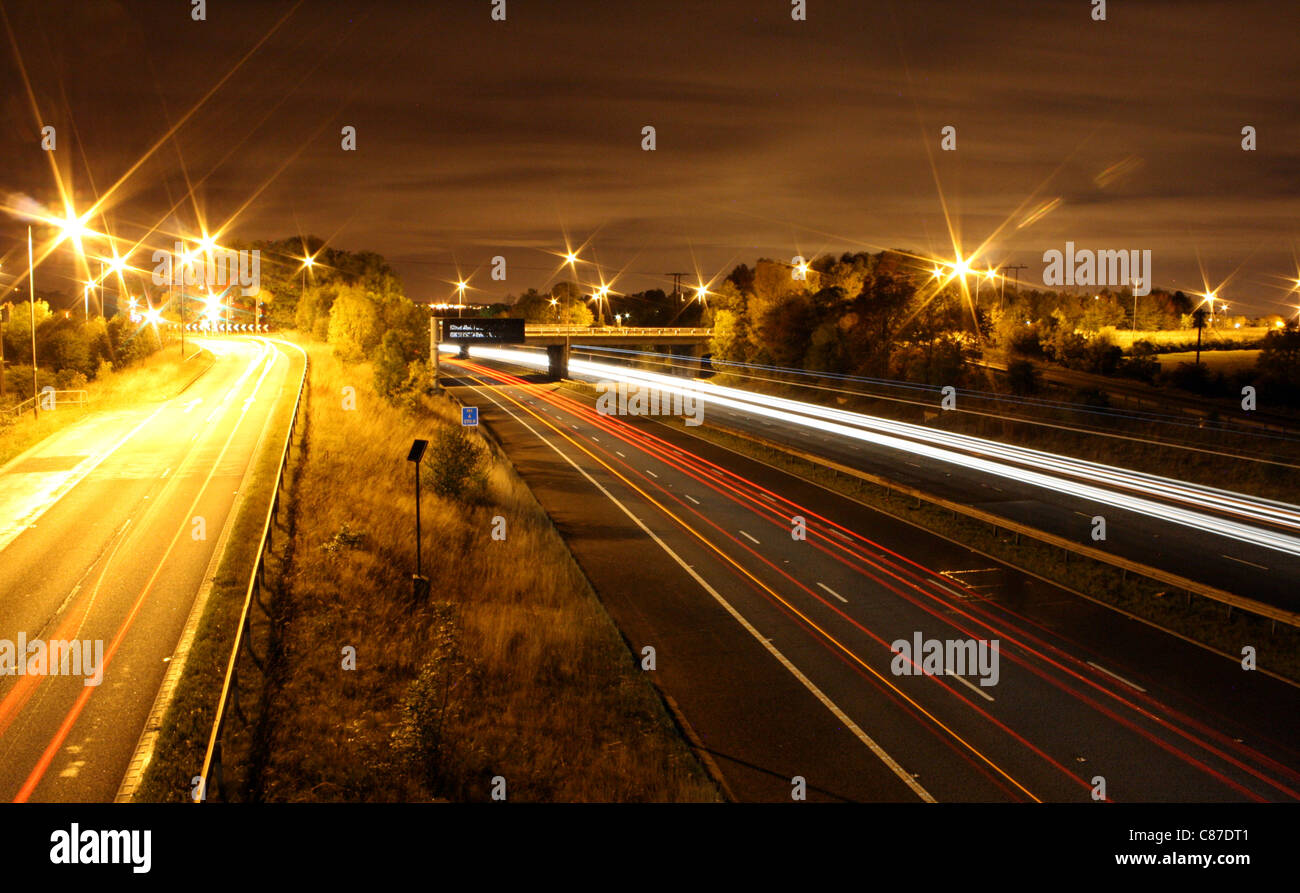 Motorway Trail Lights Stock Photo - Alamy