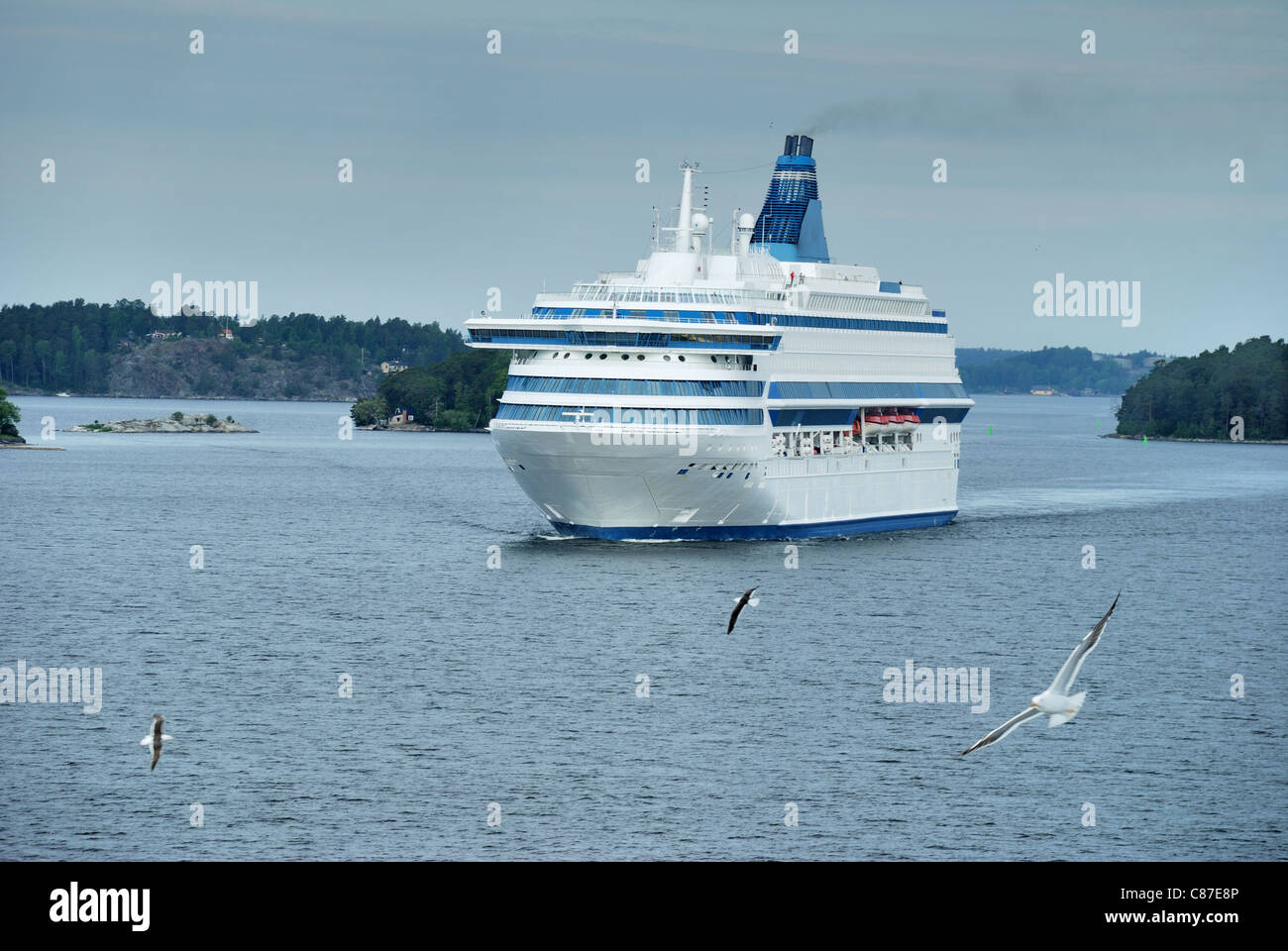 Passenger cruise ferry boat moves to port in Baltic Stock Photo - Alamy