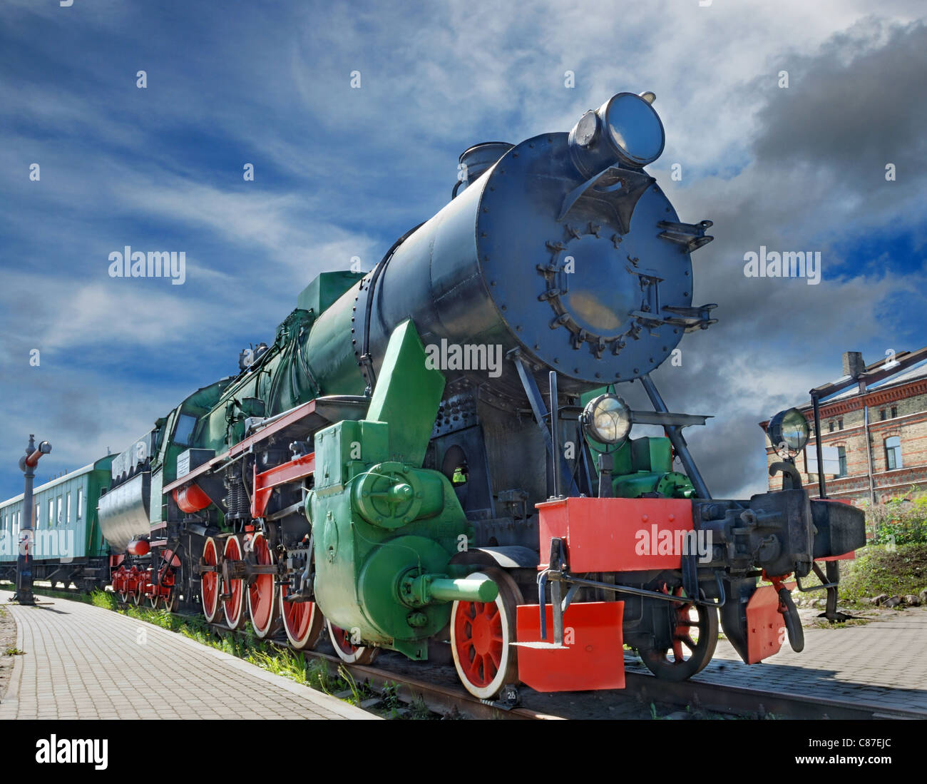 The old steam locomotive in Riga depot Stock Photo - Alamy