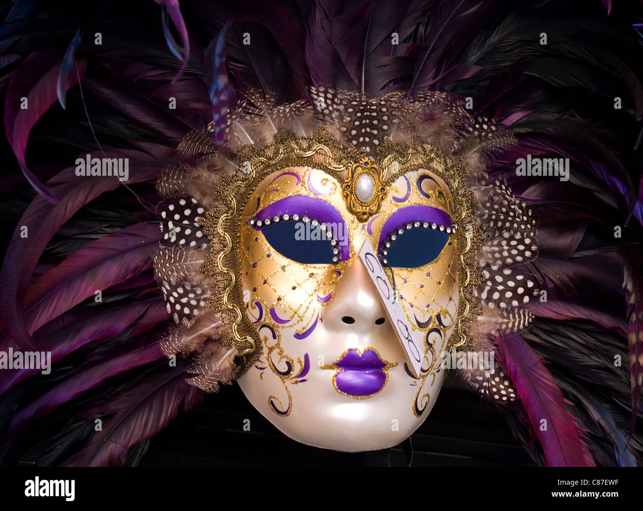 Venice carnival purple mask Stock Photo - Alamy