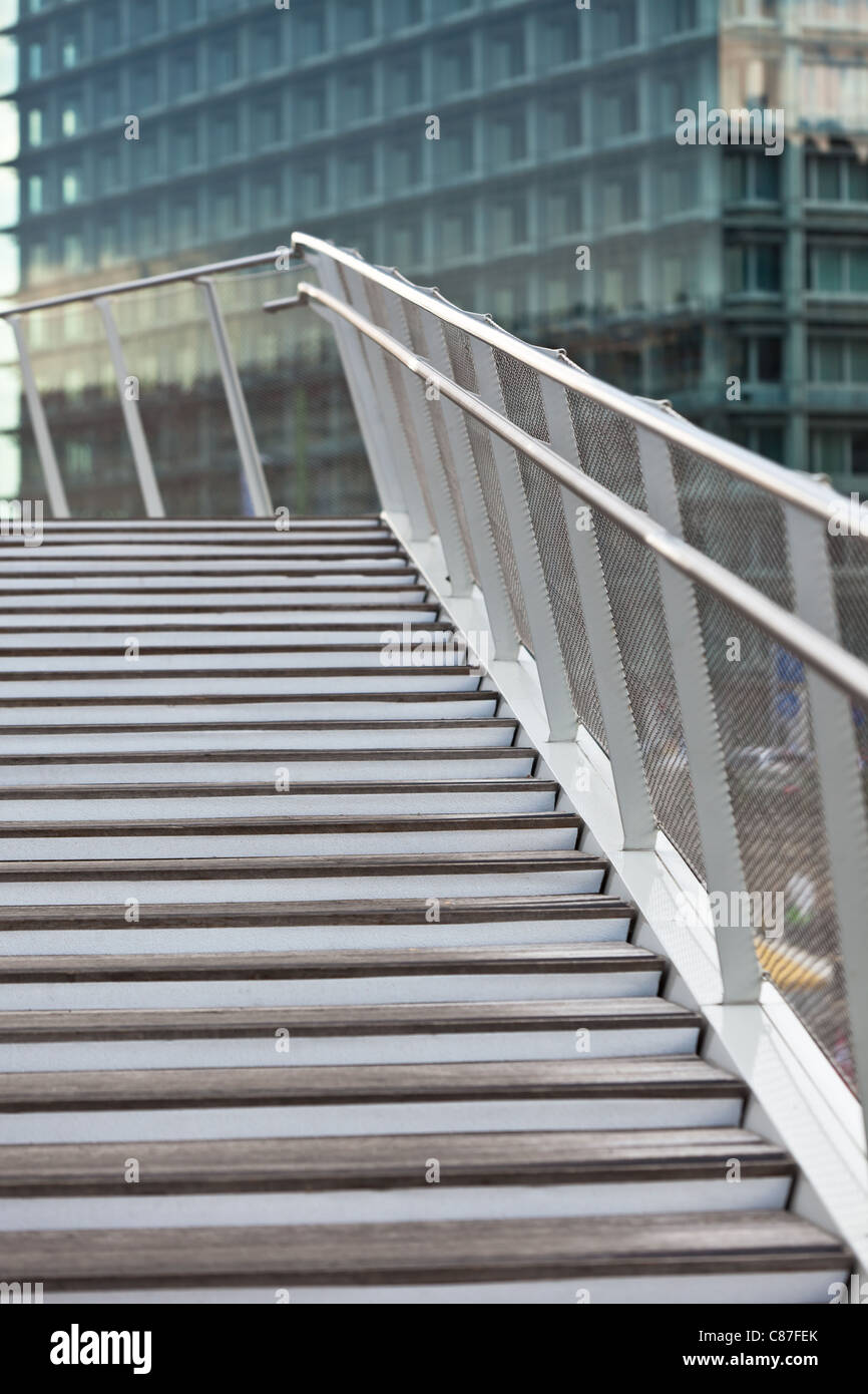 bridge staircase in big city. vertical shot Stock Photo - Alamy