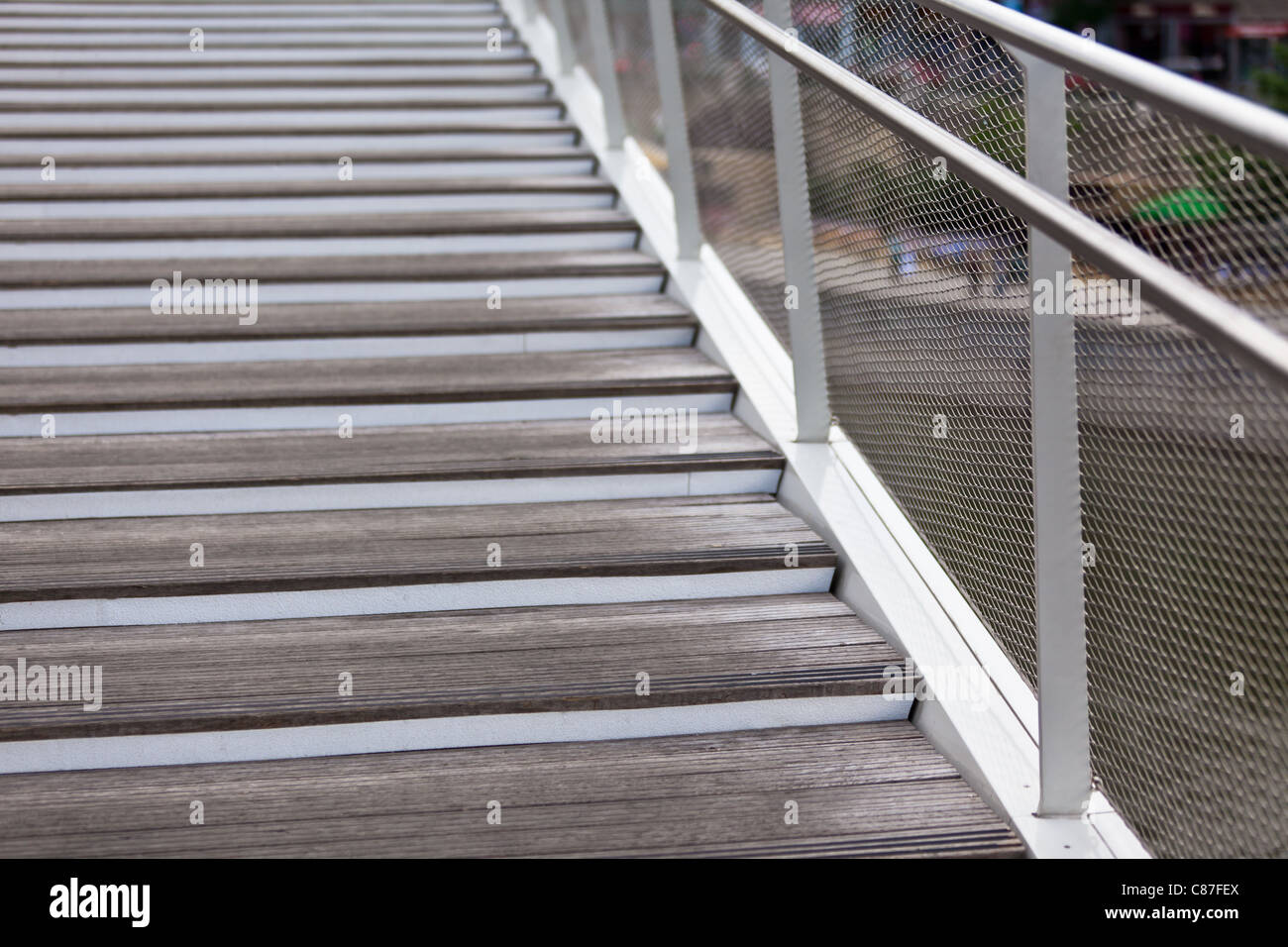 bridge staircase in big city. horizontal shot Stock Photo - Alamy