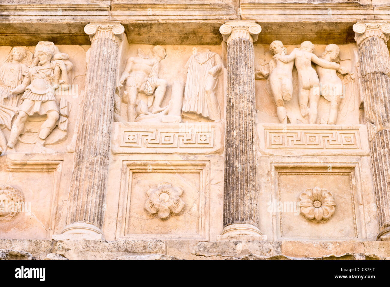 Detail from the Sebasteion, Aphrodisias open air museum, Aydin, Turkey ...