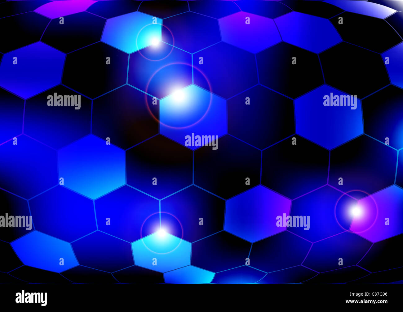 Blue Abstract Background - Hexagonal Shapes in Shades of Blue Stock ...