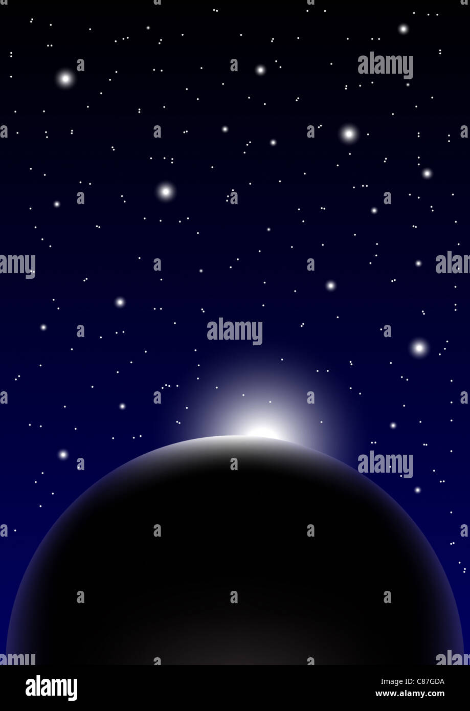 Night Sky Background - Stars and Planet on Dark Night Background Stock ...