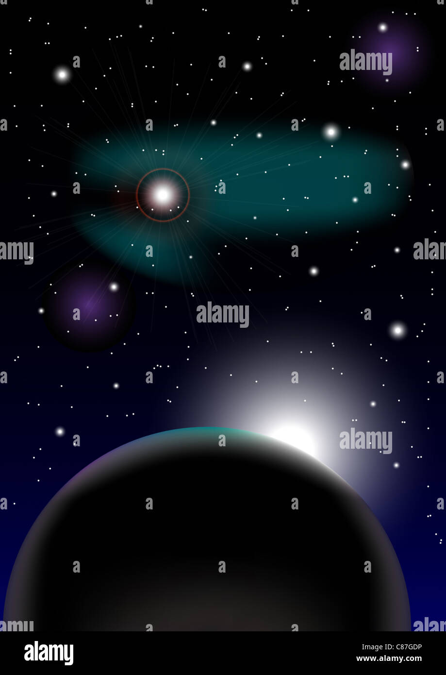 Night Sky Background - Stars and Planet on Dark Night Background Stock ...