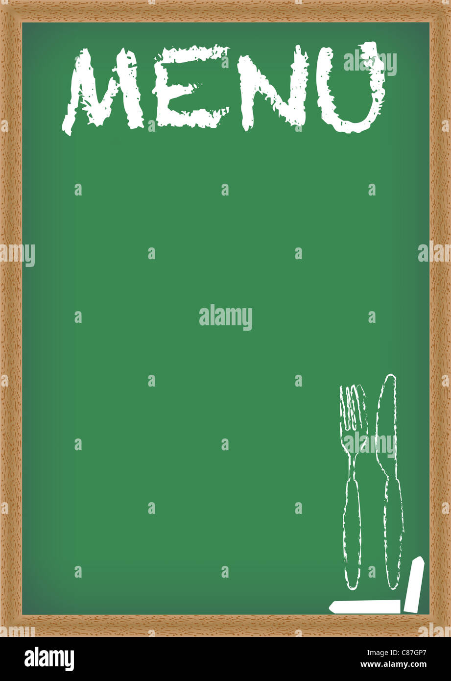 Menu Card Chalkboard - Green Chalkboard With Menu Sighn Stock Photo - Alamy