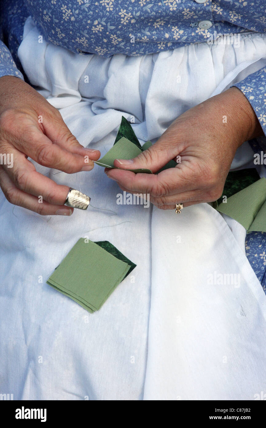 A woman quilting Stock Photo - Alamy