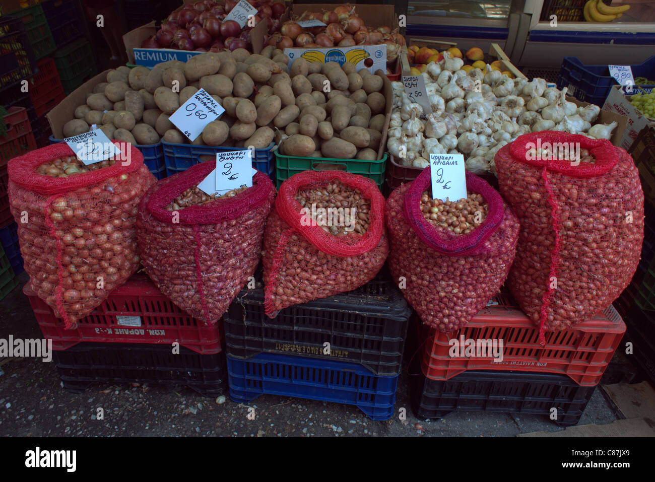 Kapani Thessaloniki Greece vegetables on display Stock Photo - Alamy