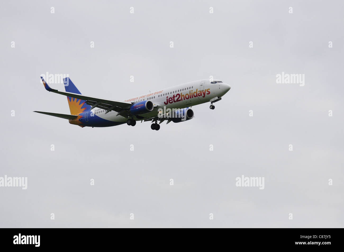 Jet2holidays aircraft landing at Ringway airport, Manchester Stock ...