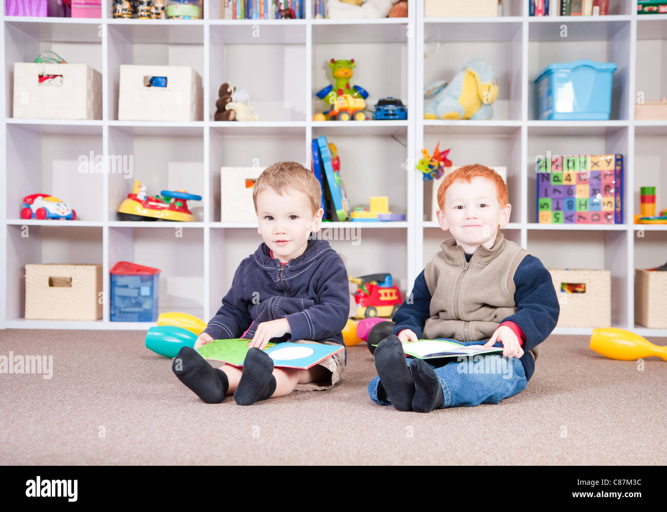 Two school brothers with books hi-res stock photography and images - Alamy