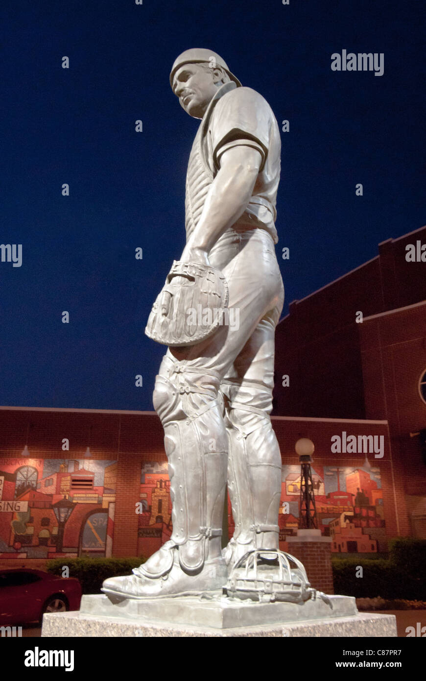 Baseball legend, Johnny Bench, at main entrance behind home plate of ...