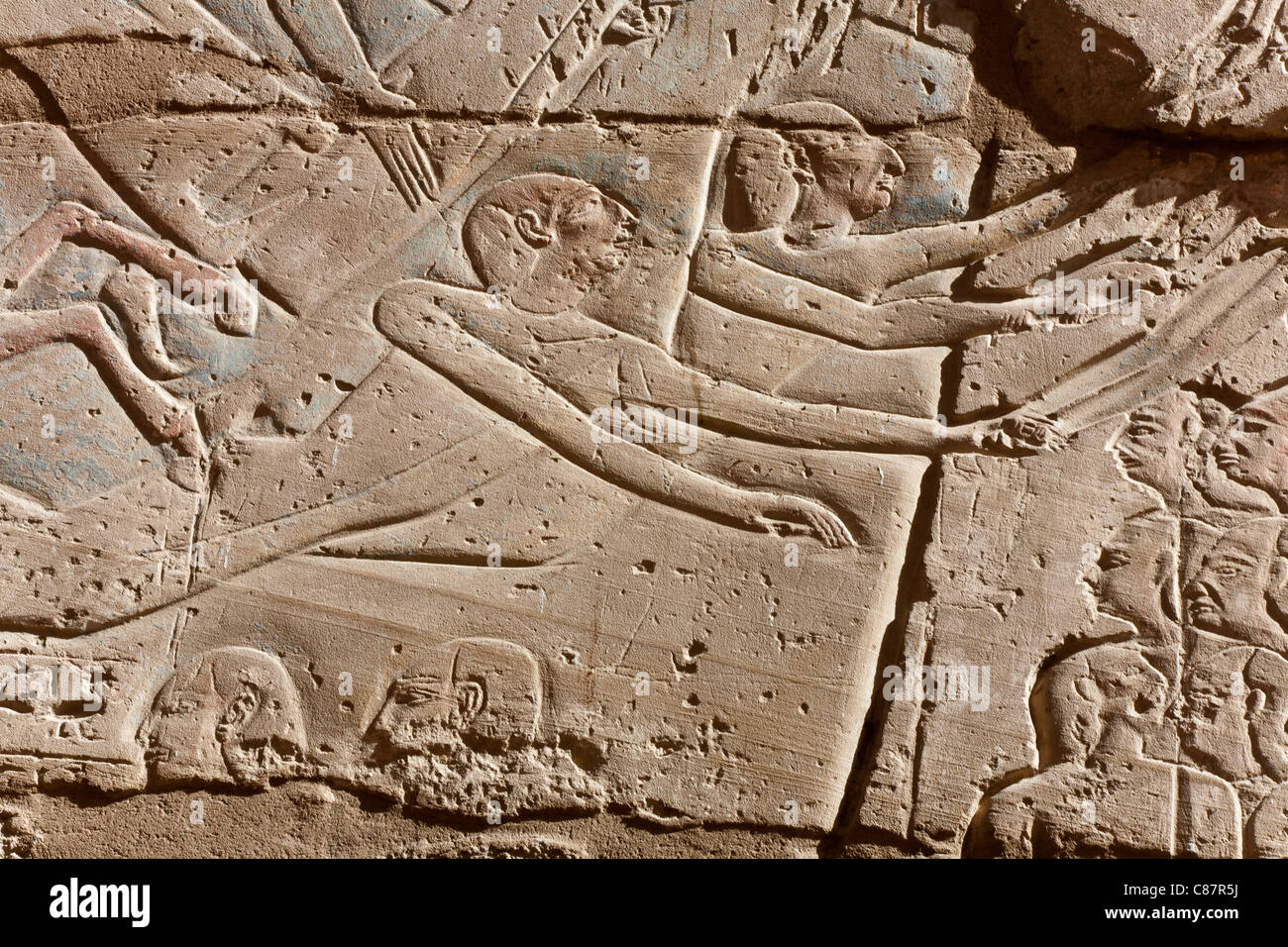 Relief work showing men drowning in Orontes River during military ...