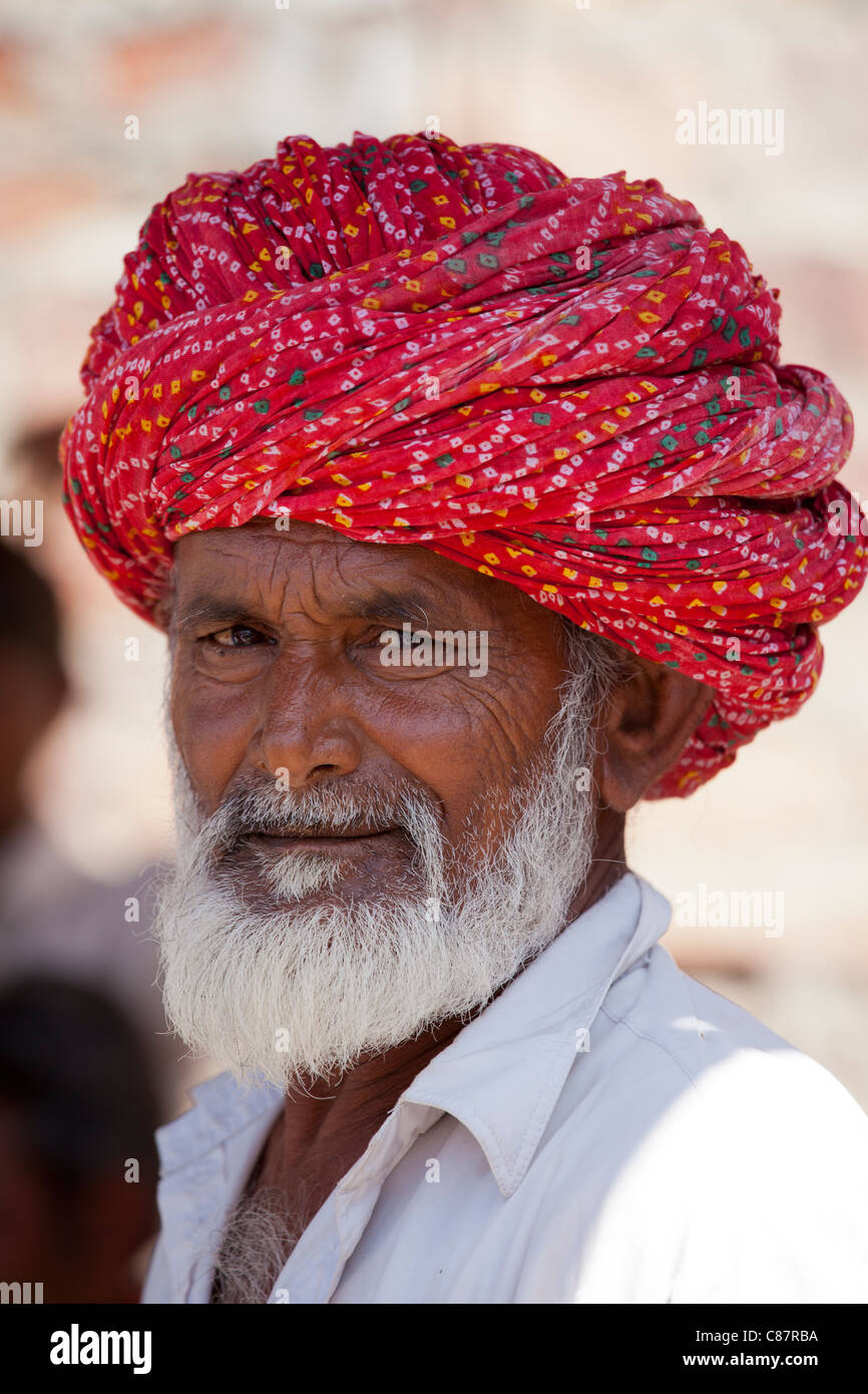 Indian Hindu man in village of Rohet in Rajasthan, Northern India Stock ...