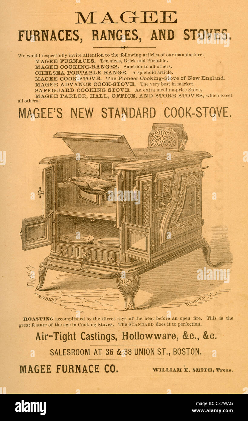 1870 advertisements for Magee Furnace Co. New Standard Cook Stove Stock ...