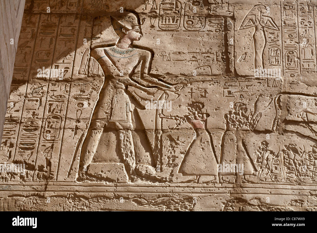 Relief work at the Ramesseum, Mortuary Temple of Ramesses the Great ...