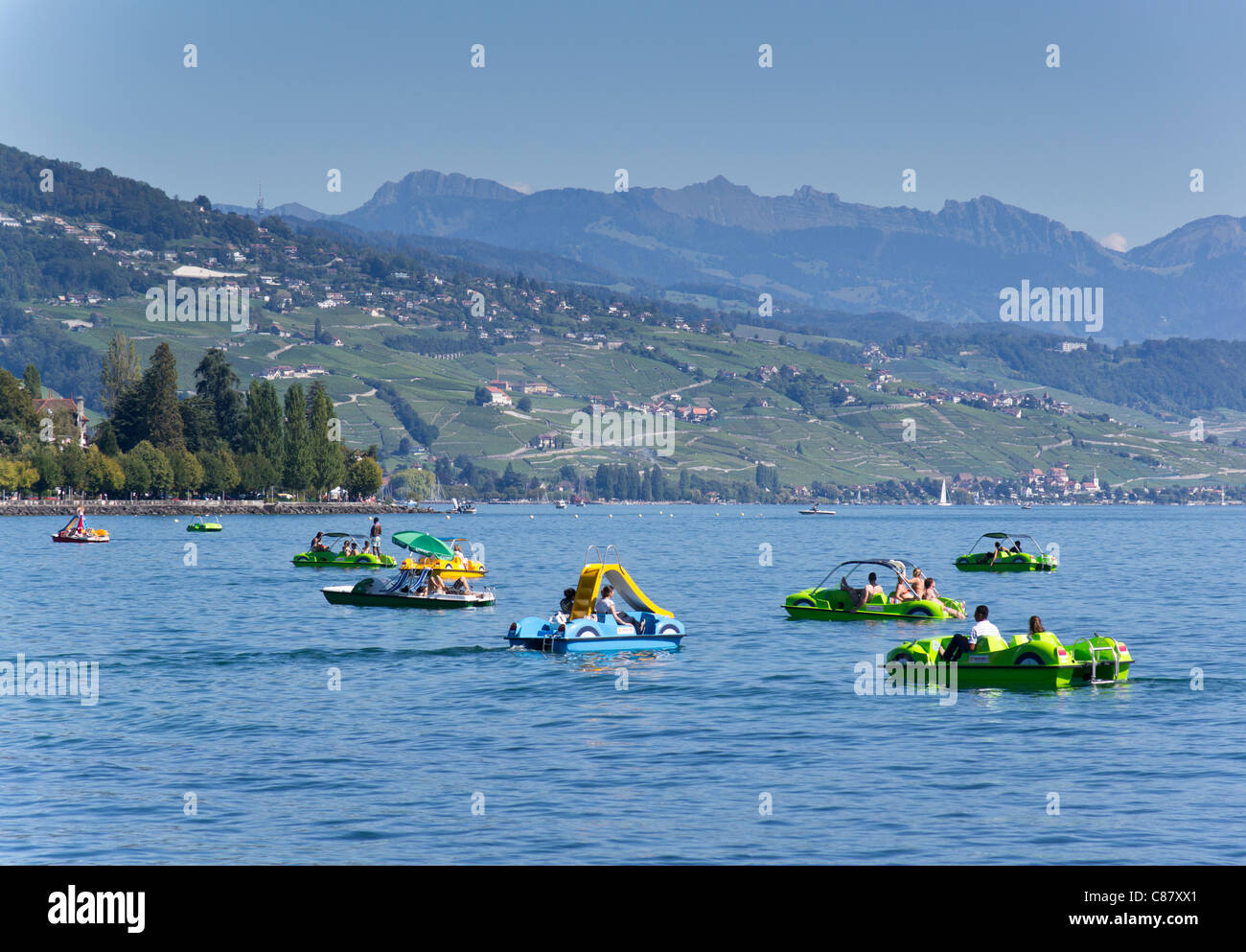 Pedalo on lake hi-res stock photography and images - Alamy