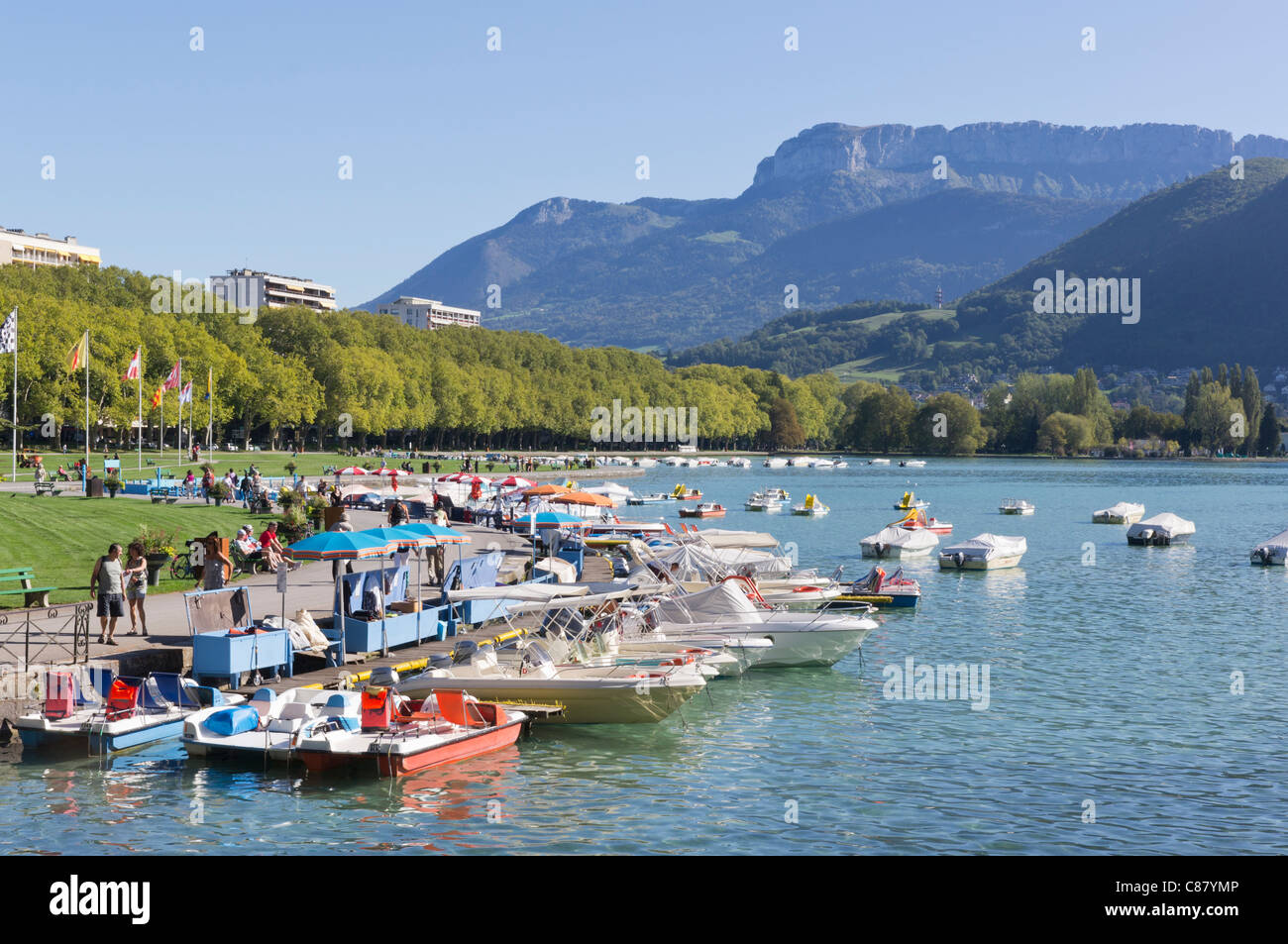 A stall selling at the open air market in the Old Town area of Annecy ...