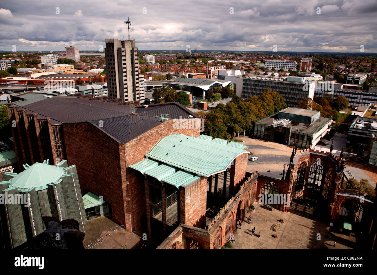 Coventry Cathedral ruin and modern cathedral Stock Photo - Alamy