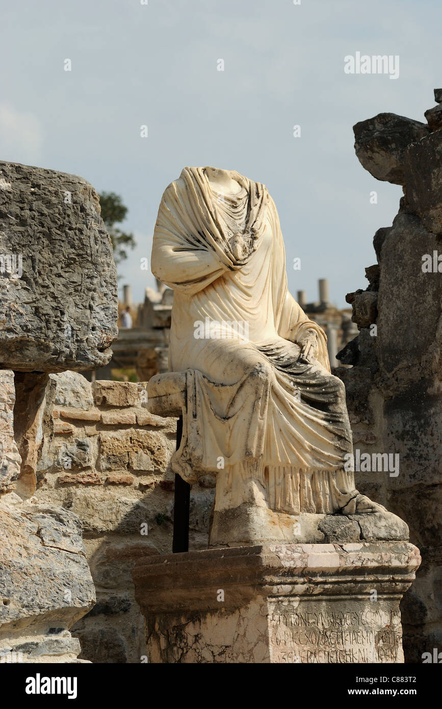 Headless torso, marble statue, Curetes Street, excavations, Ephesus ...
