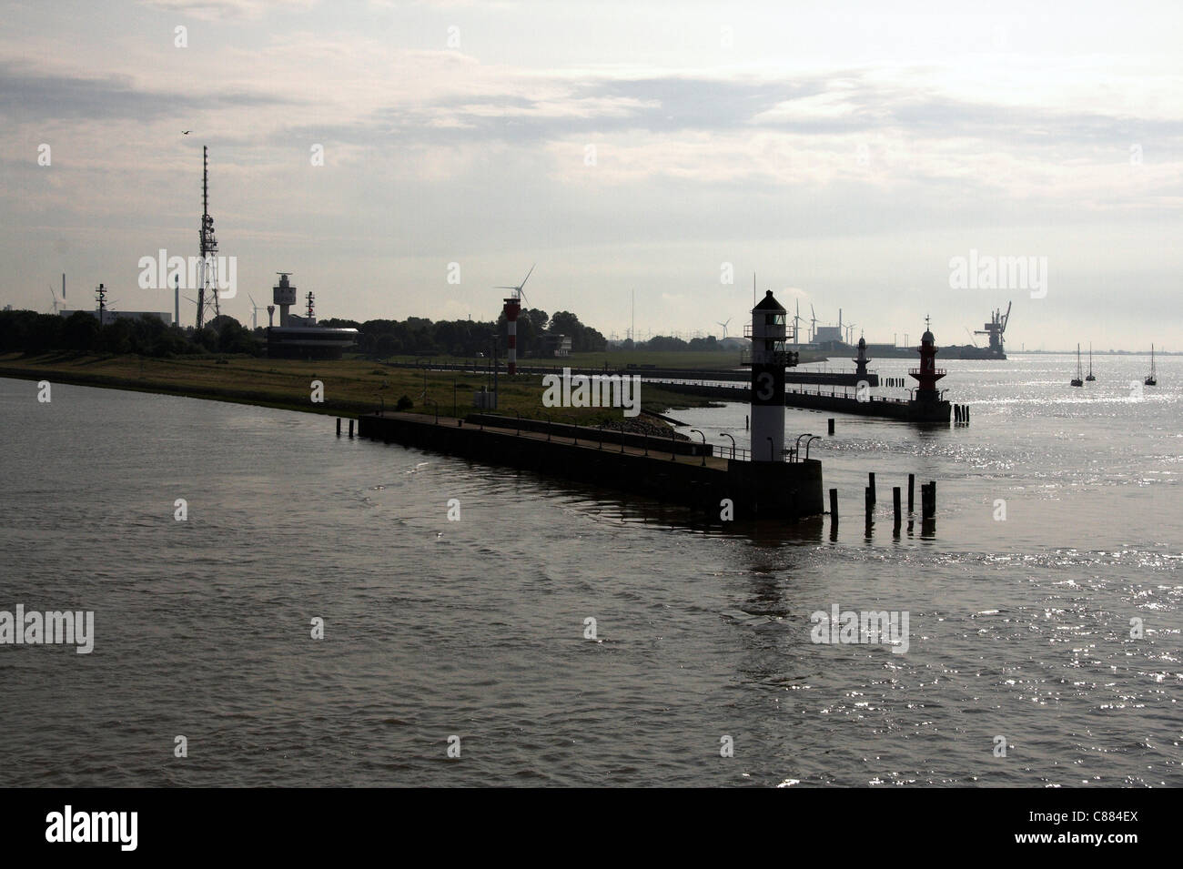 Lighthouse, Kiel Canal, linking the North Sea to the Baltic Sea Stock ...