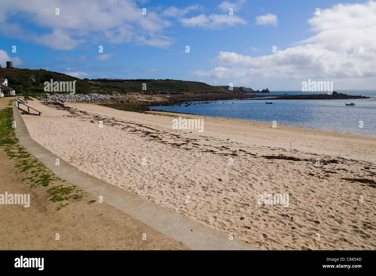 Porthcressa beach Hugh Town Isles of Scilly UK Stock Photo - Alamy