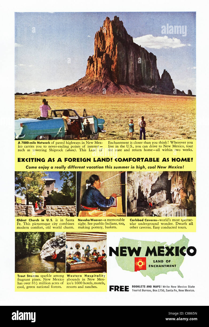 American magazine advertisement circa 1954 advertising vacations in NEW ...