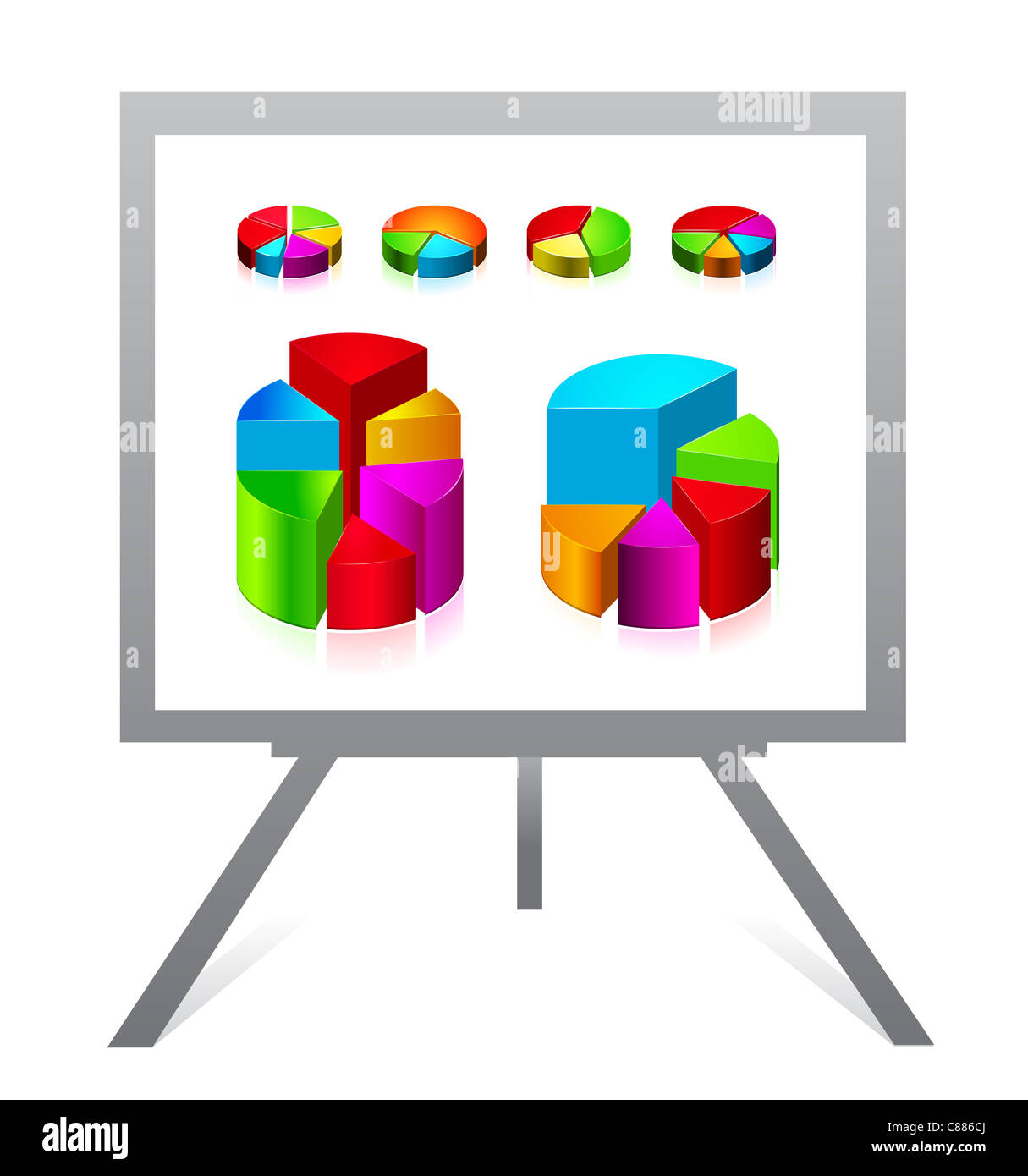 Flip chart and graph on white background Stock Photo - Alamy