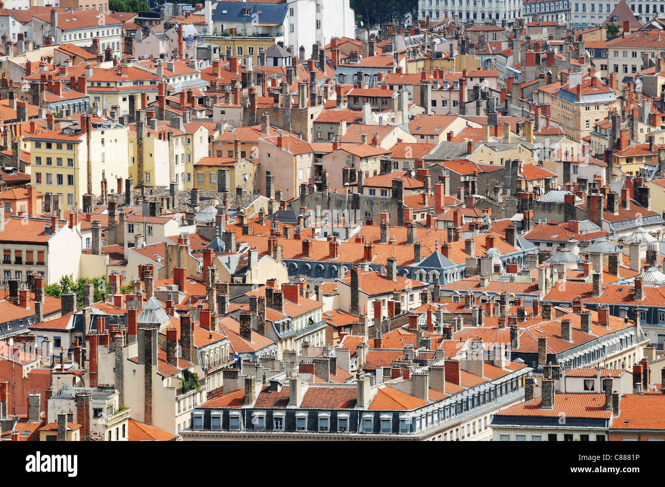 Panorama of Lyon city, France - view from Fourvière hill Stock Photo ...